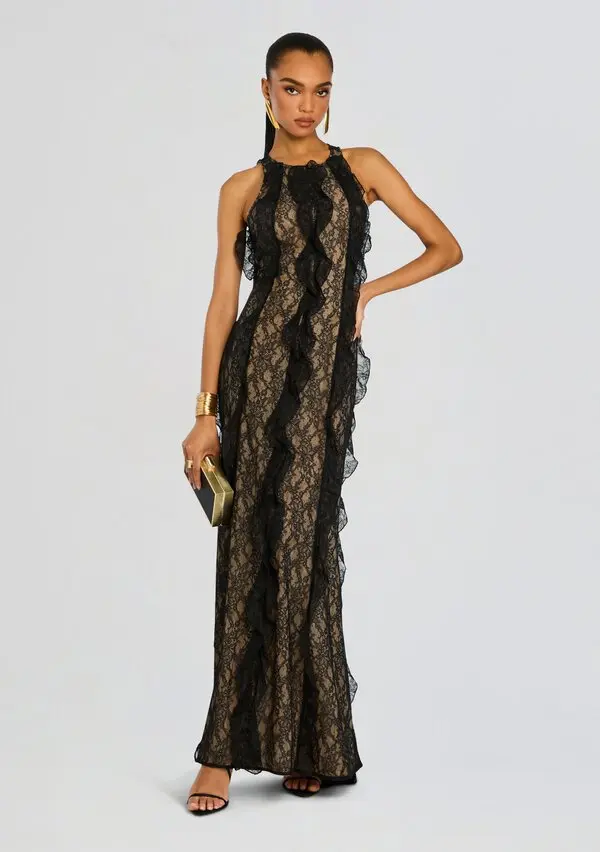 SANS FAFF Lace Evening Dress