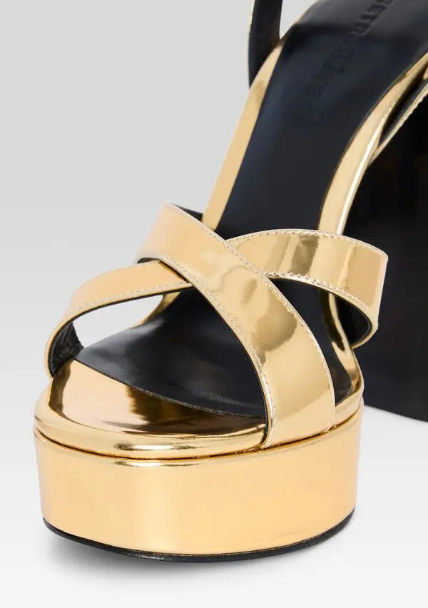 Retrofete Melodia Platform Sandal - Gold Mirror