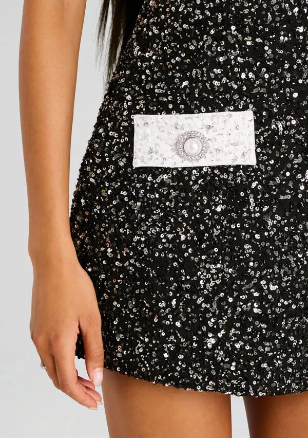 Retrofete Merit Sequin Strapless Dress