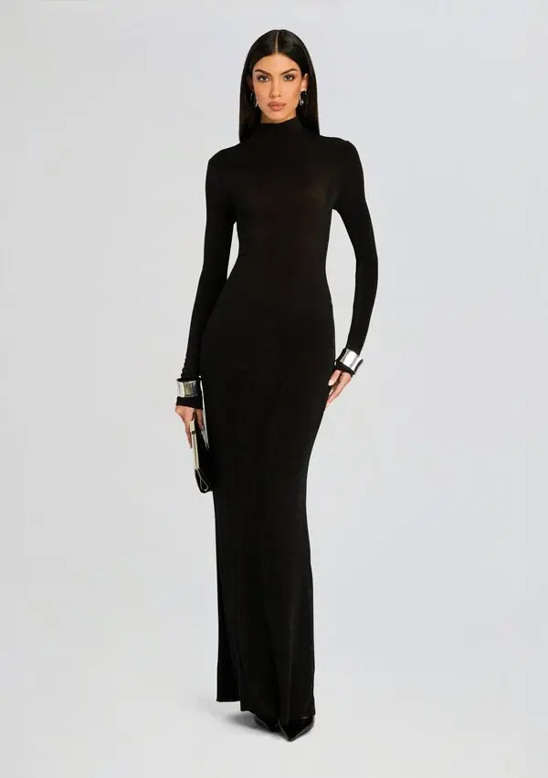 SEROYA Kim Maxi Dress - Black