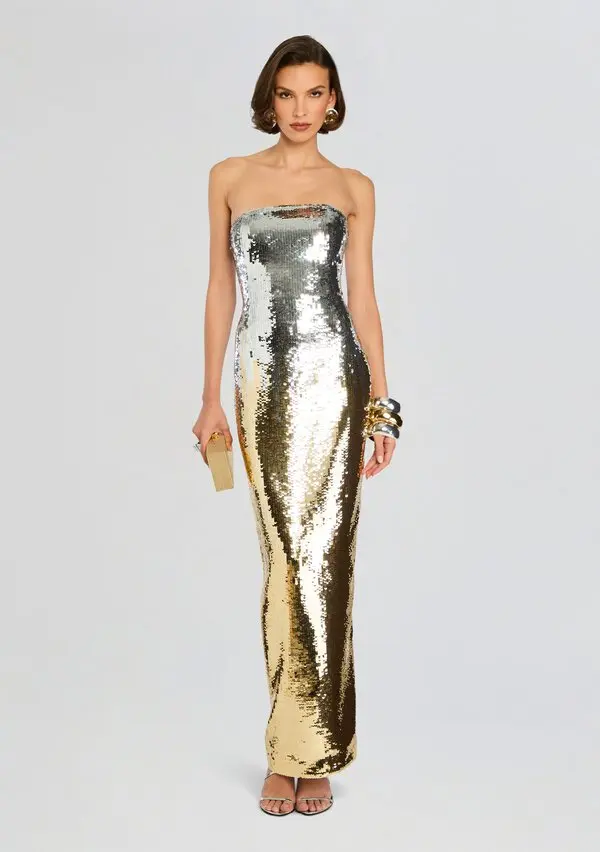 Retrofete Sheeba Sequin Dress - Silver/gold