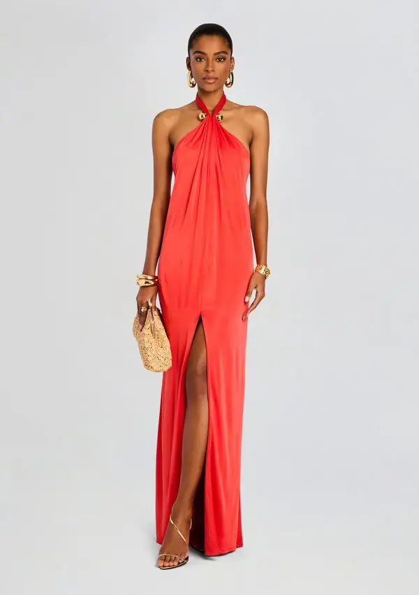 Retrofete Becs Halterneck Maxi Dress - Geranium
