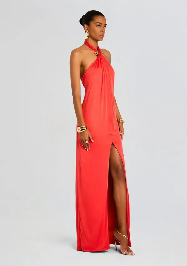 Retrofete Becs Halterneck Maxi Dress - Geranium