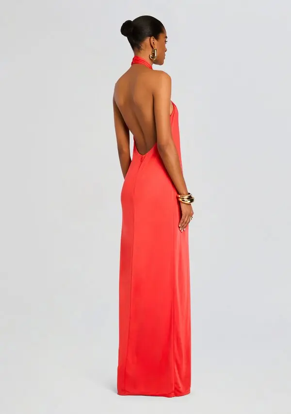 Retrofete Becs Halterneck Maxi Dress - Geranium