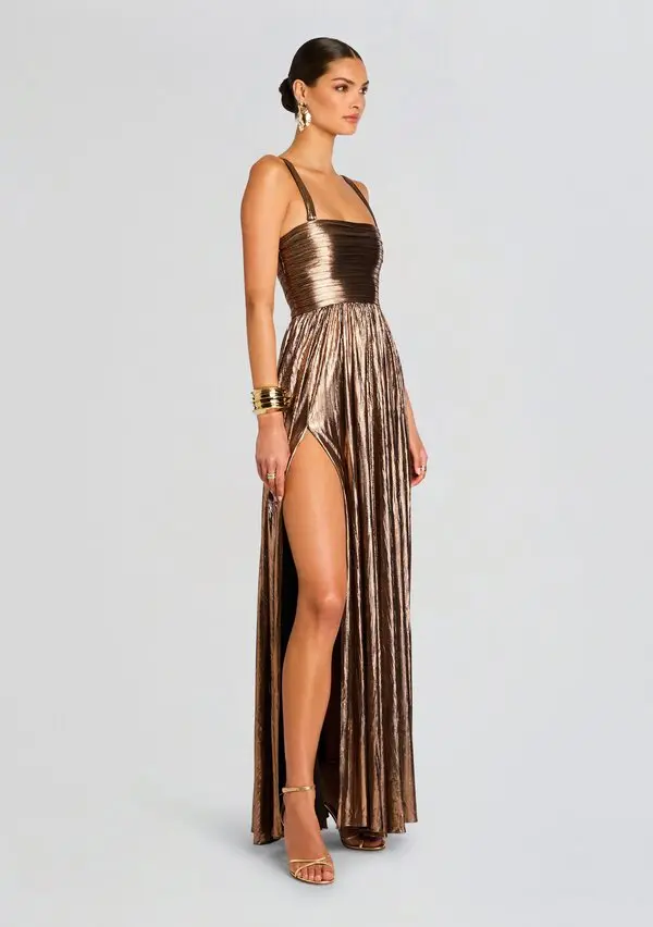 Retrofete Iris Maxi Gown - Metallic Bronze