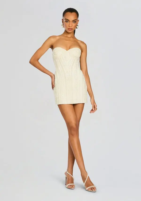 Retrofete Deema Pearl Mini Dress - Ivory
