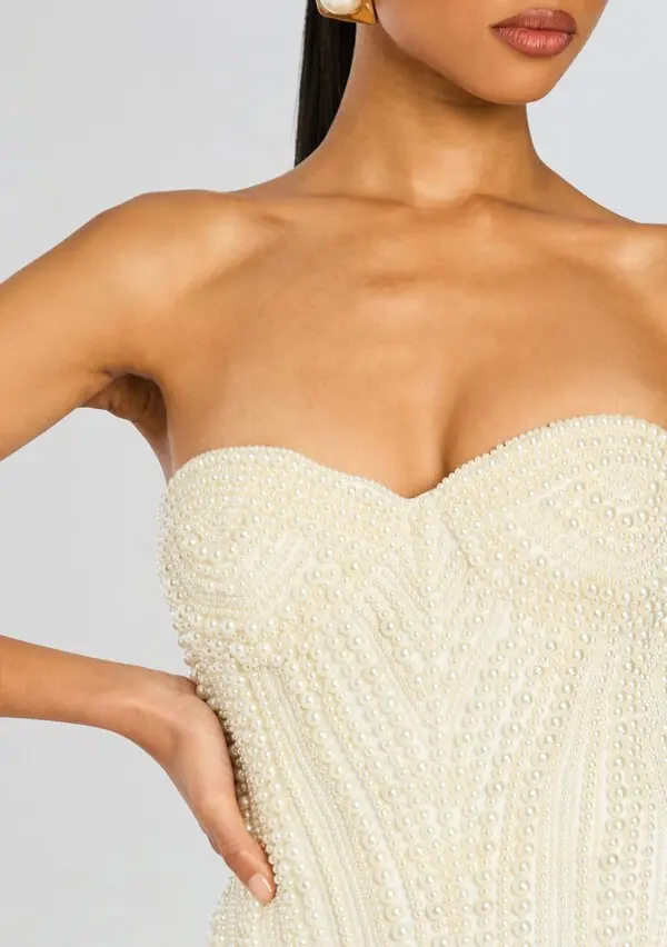 Retrofete Deema Pearl Mini Dress - Ivory