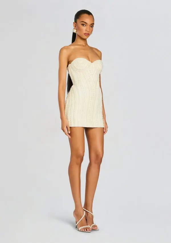 Retrofete Deema Pearl Mini Dress - Ivory