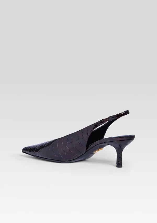 Retrofete Isobel Slingback - Burgundy Croco