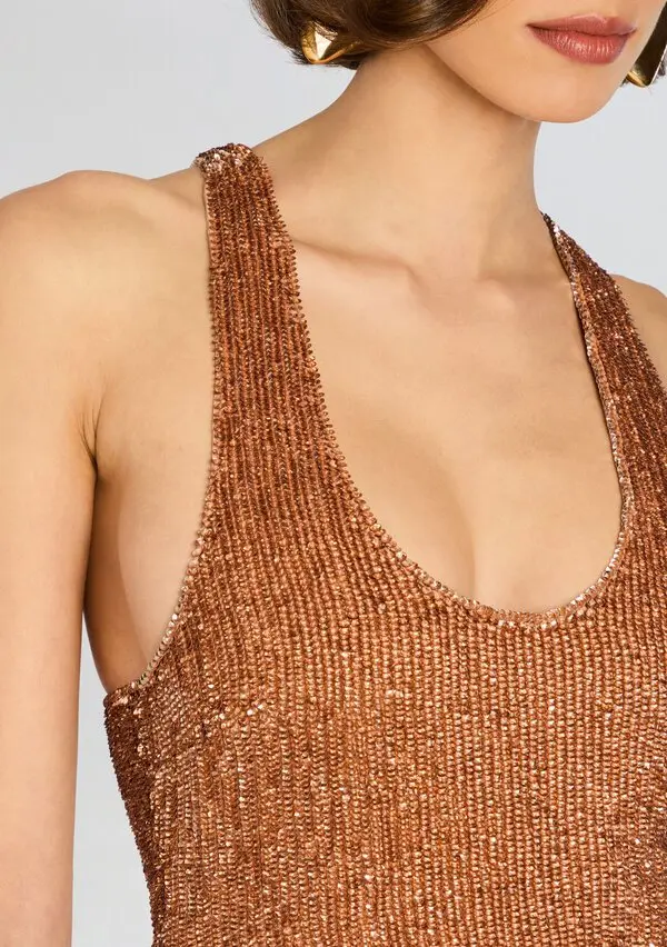 Retrofete Sequin Mini Dress - Bronze
