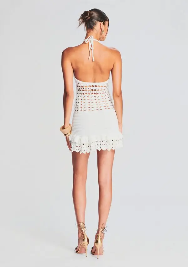 Retrofete Eze Crochet Pearl Embellished Dress