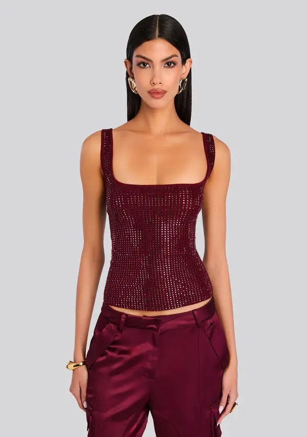 Retrofete Marzia Embellished Top - Port