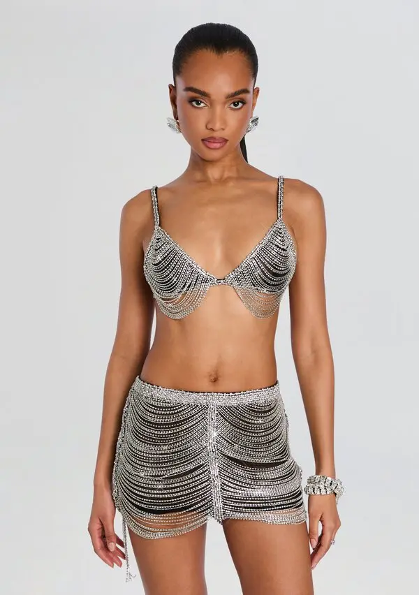 Retrofete Jetta Chain Bra - Black/silver
