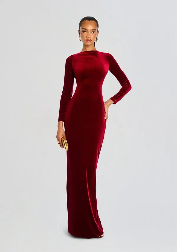 Retrofete Alizee Velvet Gown - Scarlet
