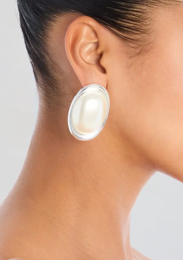 Retrofete Sanaa Earrings - Silver/pearl