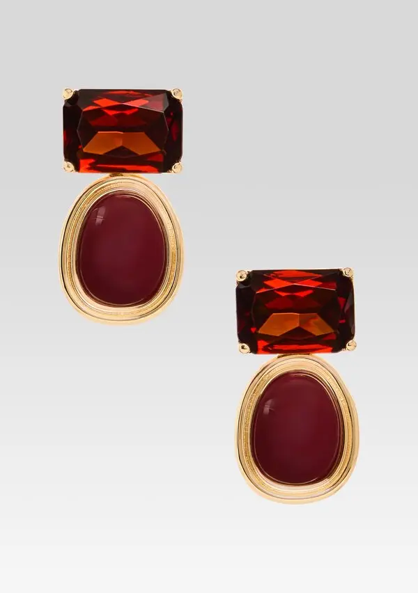 Retrofete Beth Earrings - Gold/garnet