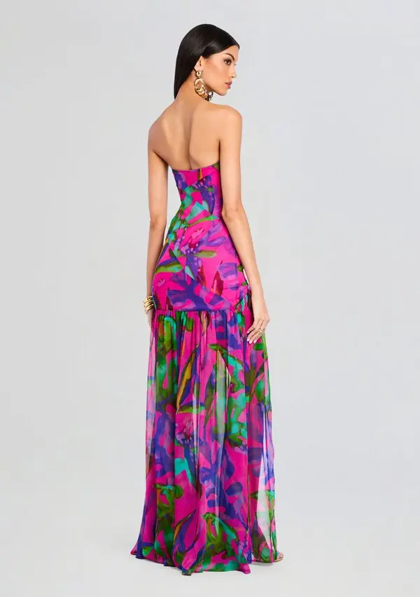 Retrofete Nicole Silk Chiffon Maxi Dress