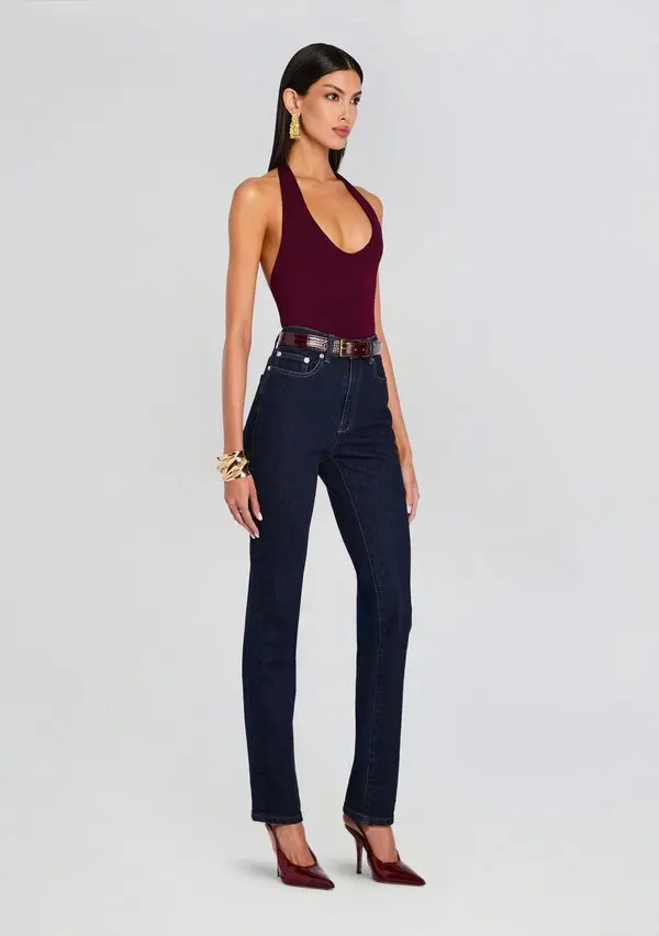 SANS FAFF Bamboo Halter Bodysuit - Bordeaux