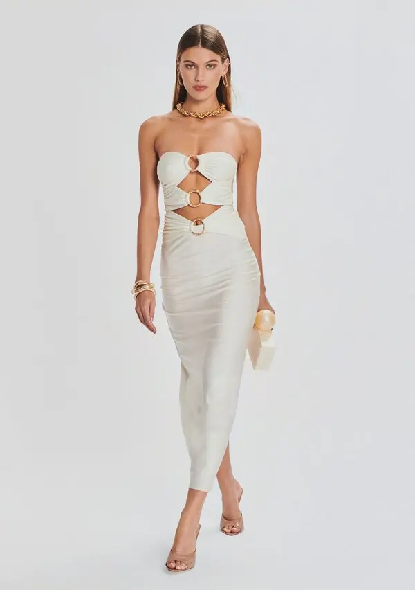 SHANI SHEMER Lily Lycra Maxi Dress - Cream