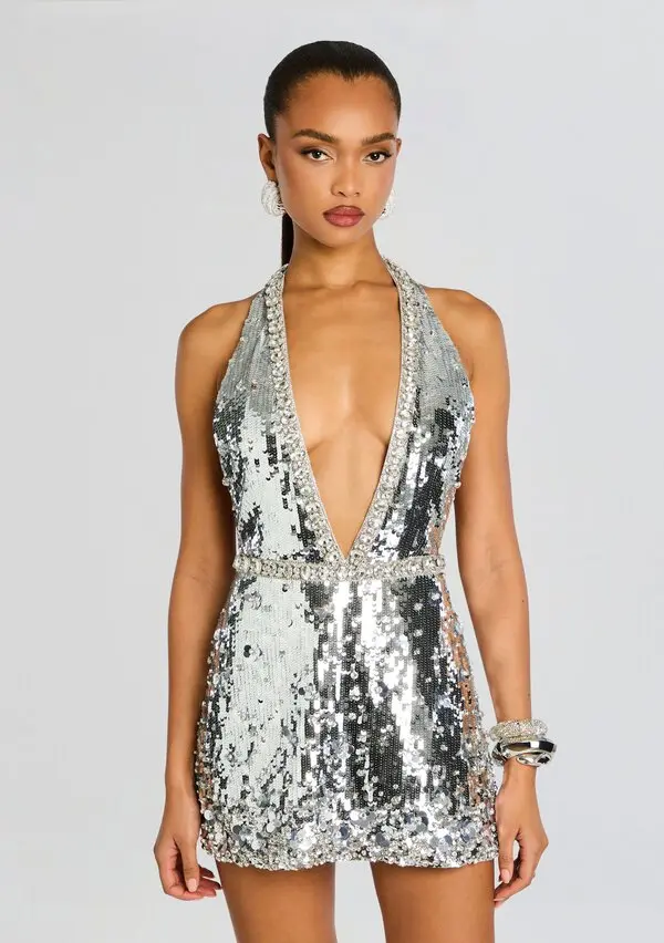 Retrofete Trelly Sequin Dress - Silver