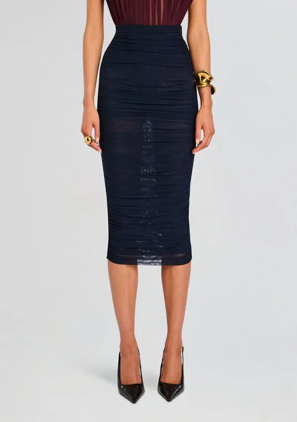 SEROYA Ada Midi Skirt - Sapphire