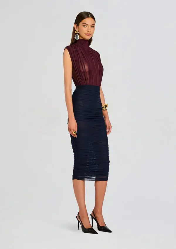SEROYA Ada Midi Skirt - Sapphire