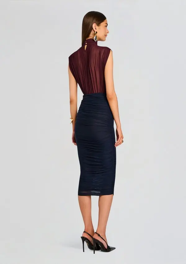 SEROYA Ada Midi Skirt - Sapphire