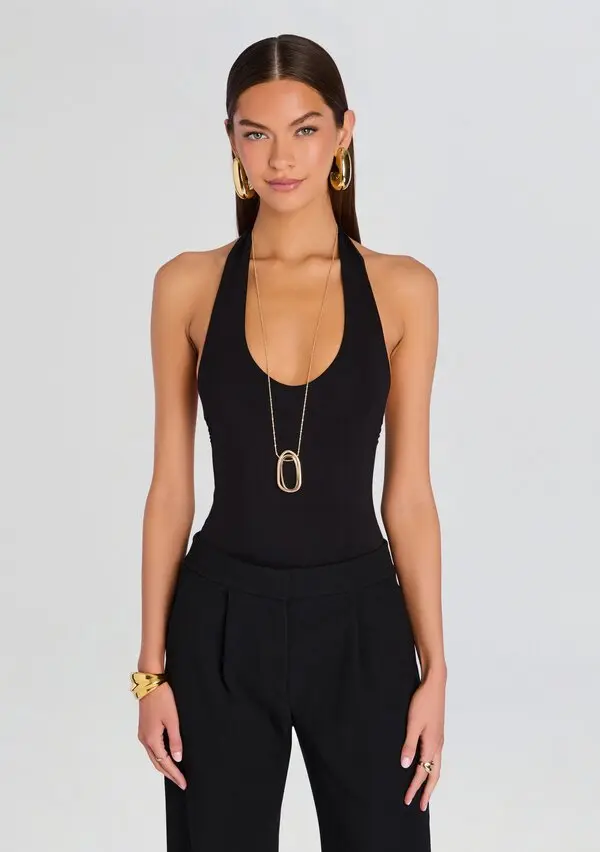 SANS FAFF Bamboo Halter Bodysuit - Black