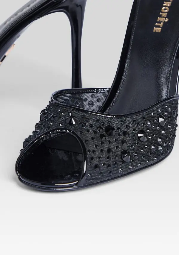 Retrofete Alonia Embellished Sandal - Black/black