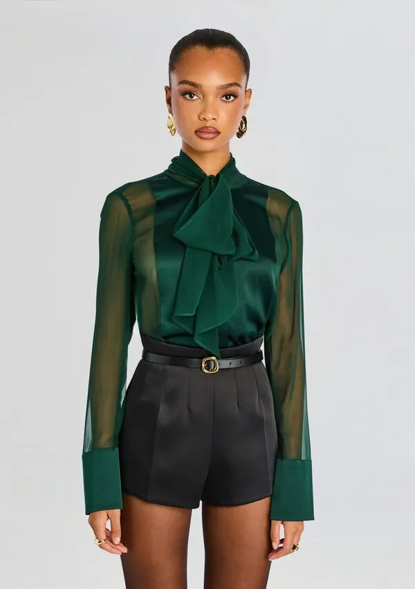 Retrofete Suri Silk Blouse - Pine
