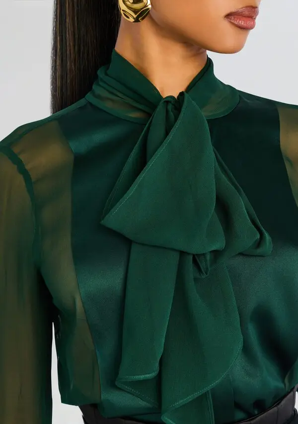 Retrofete Suri Silk Blouse - Pine