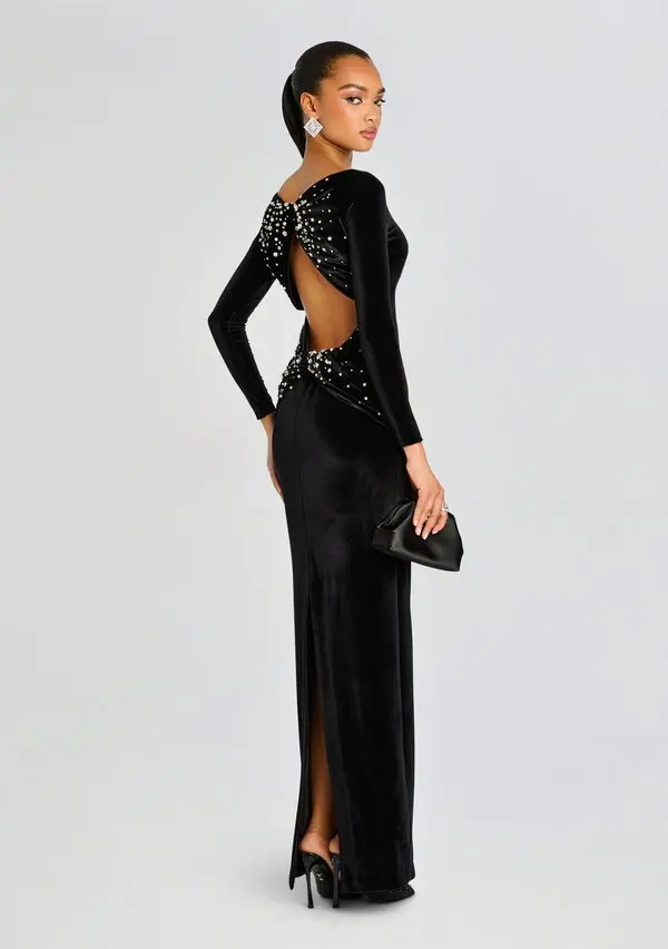 Retrofete Taegan Velvet Dress - Black