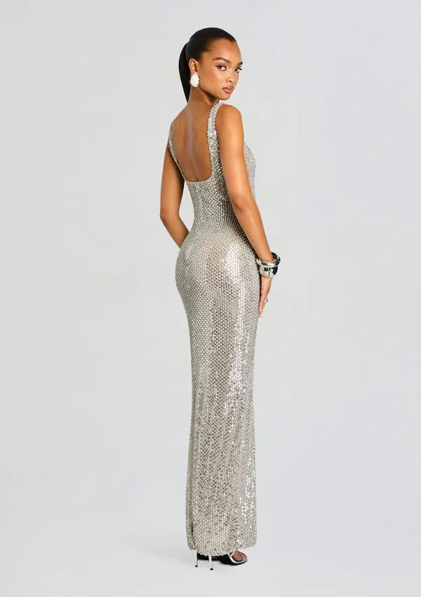 Retrofete Xiomara Sequin Dress - Grey