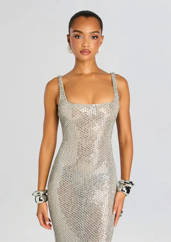 Retrofete Xiomara Sequin Dress - Grey