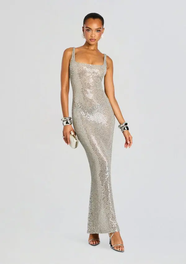 Retrofete Xiomara Sequin Dress - Grey