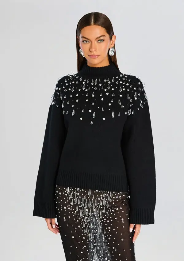 Retrofete Christa Embellished Sweater - Black