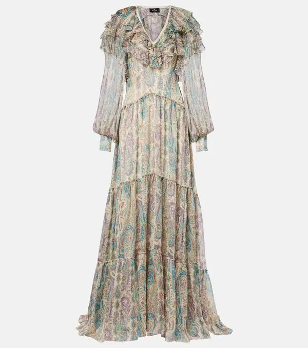 Etro Printed Silk Maxi Dress