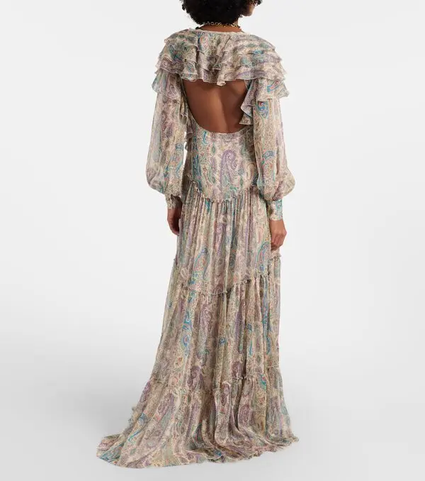 Etro Printed Silk Maxi Dress