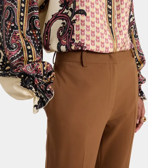 Etro Bootcut Wool-blend Trousers