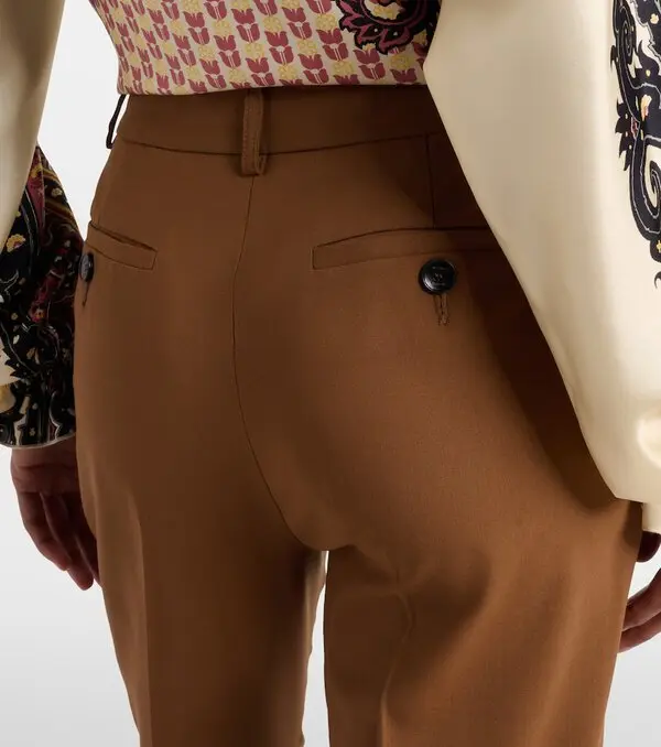 Etro Bootcut Wool-blend Trousers