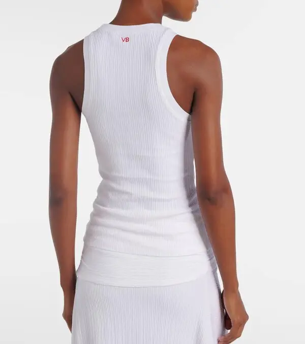 Victoria Beckham Ribbed Cotton-blend Tank Top - White