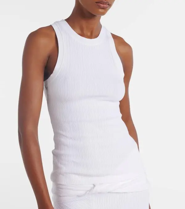 Victoria Beckham Ribbed Cotton-blend Tank Top - White