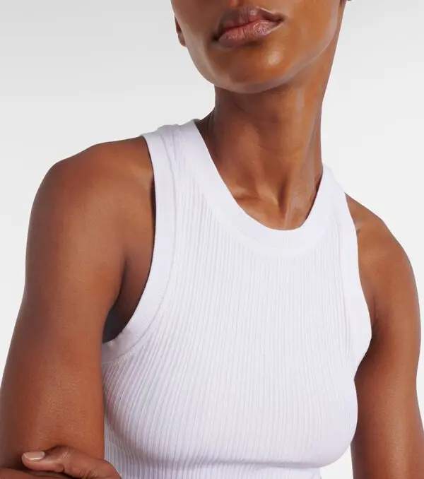 Victoria Beckham Ribbed Cotton-blend Tank Top - White