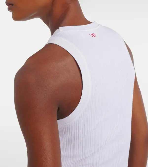 Victoria Beckham Ribbed Cotton-blend Tank Top - White