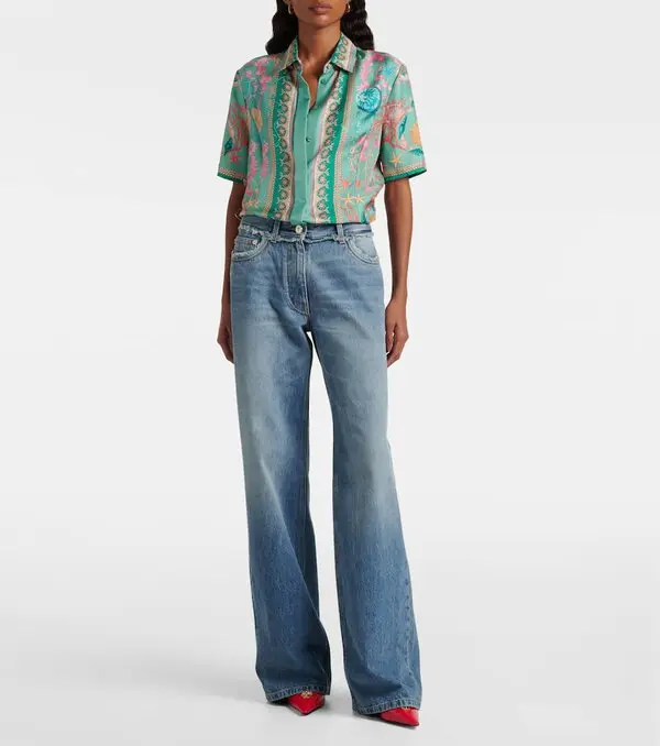 Versace Mid-rise Wide-leg Jeans