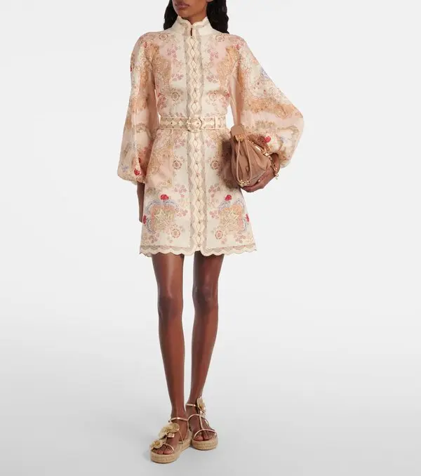 Zimmermann Floral Appliqué Leather Espadrille Sandals