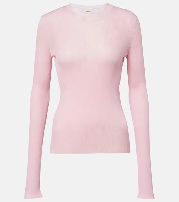Khaite Mosi Knitted Silk Top - Pink