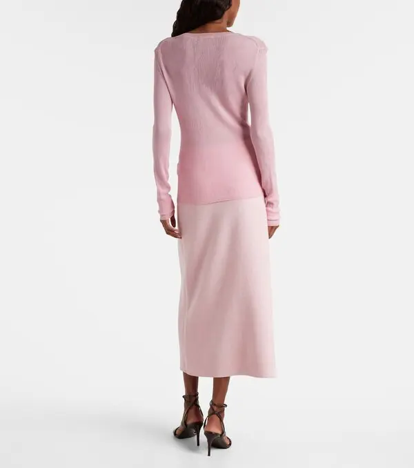 Khaite Mosi Knitted Silk Top - Pink
