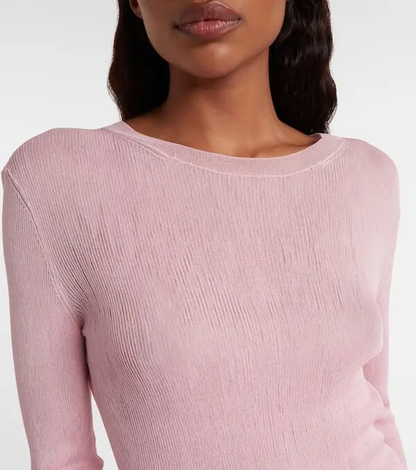 Khaite Mosi Knitted Silk Top - Pink