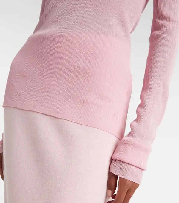 Khaite Mosi Knitted Silk Top - Pink